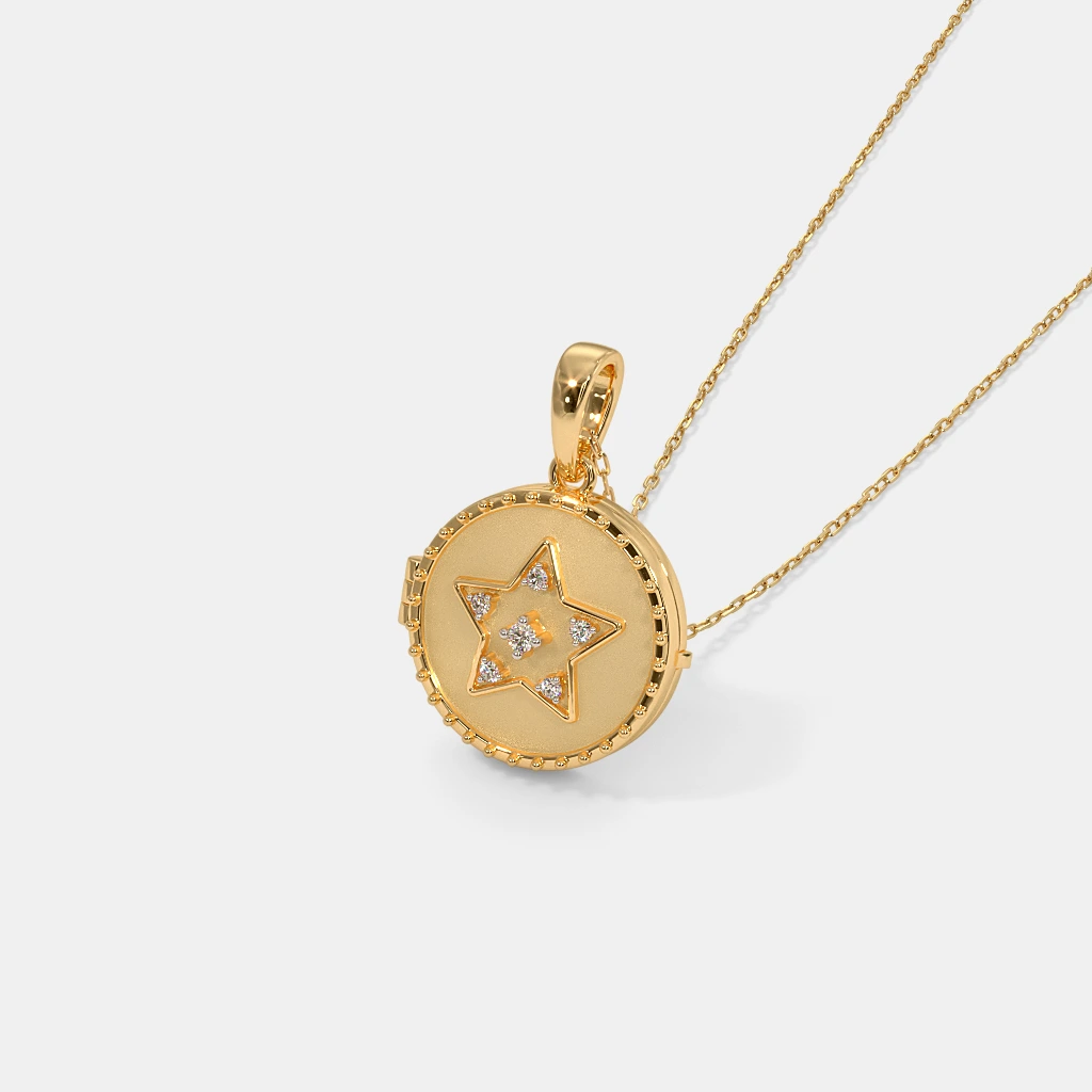 Buy Gold Locket Pendants Designs Online | BlueStone.com - India's #1 ...