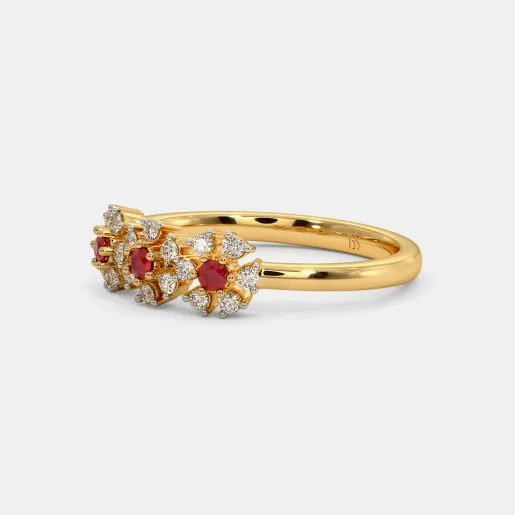 Buy 50+ Ruby Studded Gold Rings Designs Online | BlueStone.com - India ...